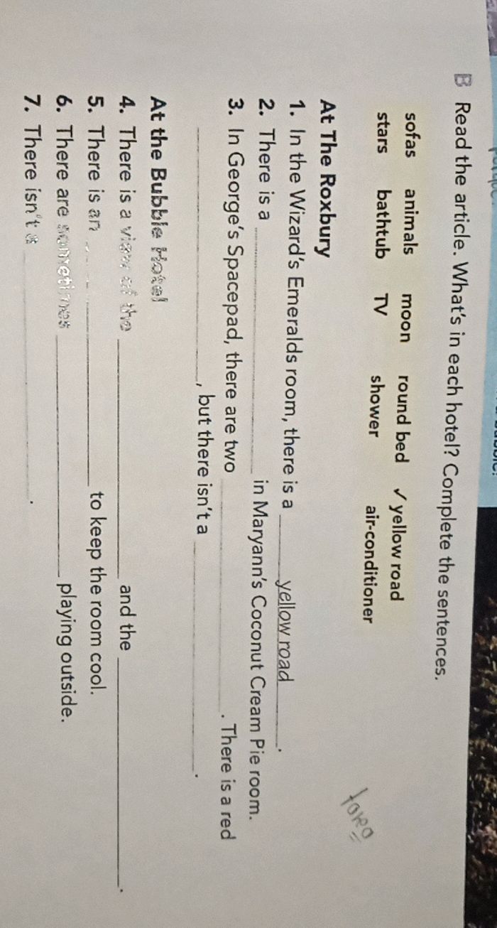 B Read the article. What's in each hotel? | StudyX