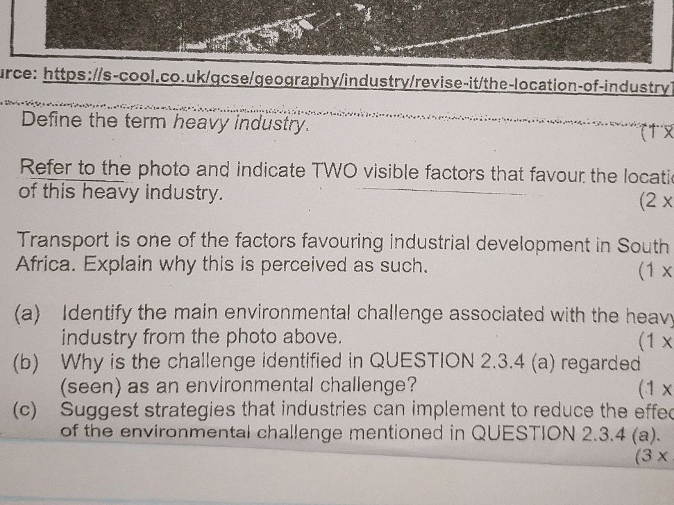 Define the term heavy industry. Refer to | StudyX