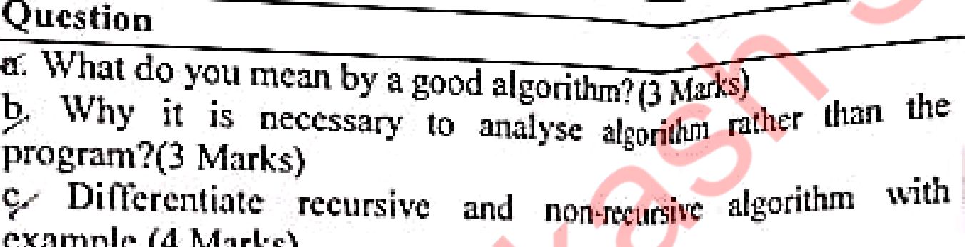 a. What do you mean by a good algorithm? (3 | StudyX