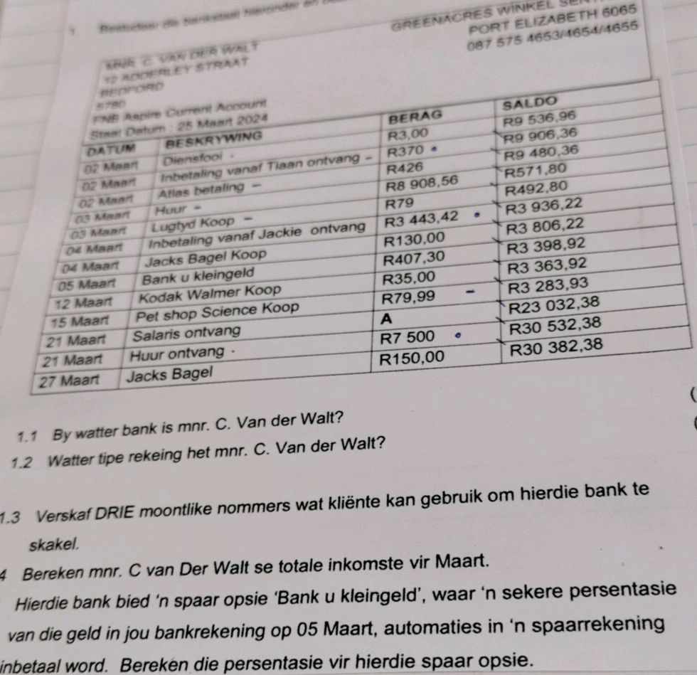 ```markdown | DATUM | BESKRYWING | BERAG | | StudyX