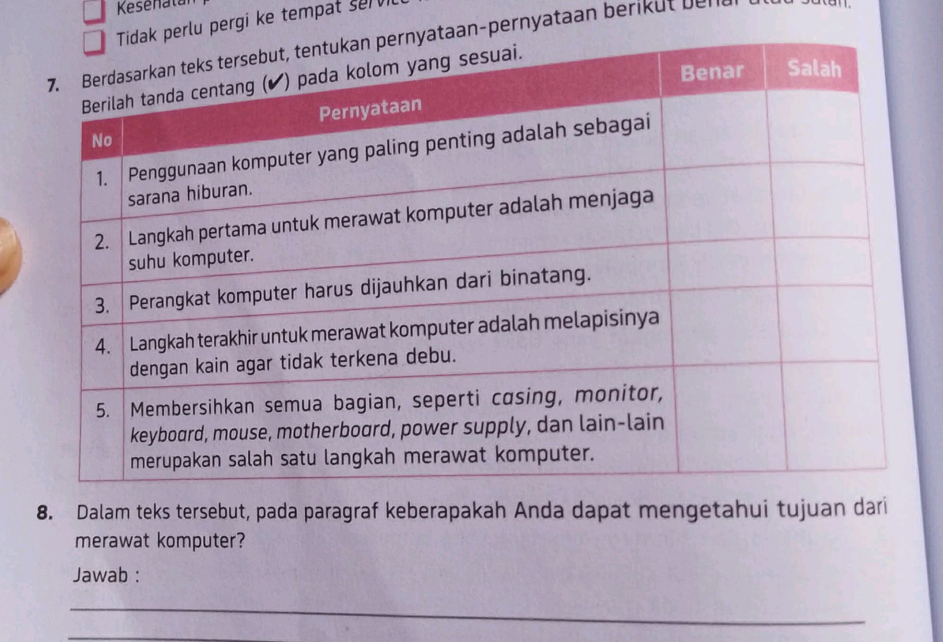 7. Berdasarkan teks tersebut, tentukan | StudyX