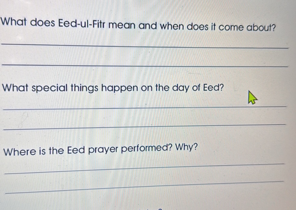 What does Eed-ul-Fitr mean and when does it | StudyX