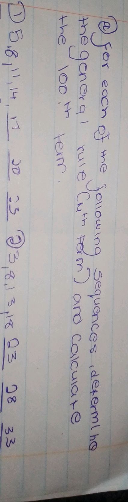 @ For each of the following sequences | StudyX