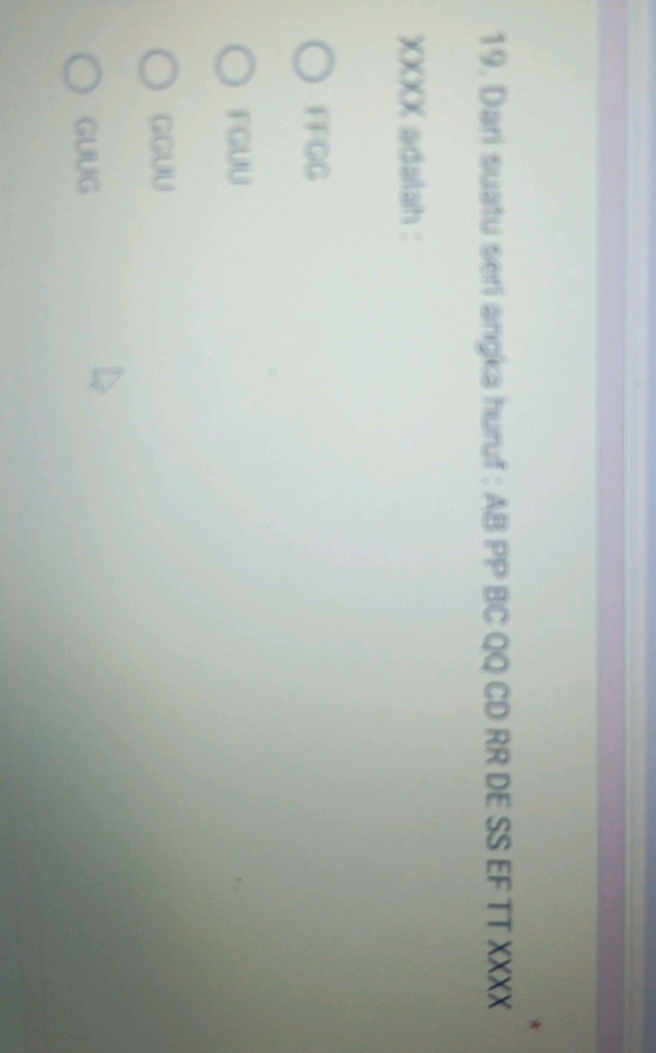 19. Dari suatu seri angka huruf: AB PP BC QQ | StudyX