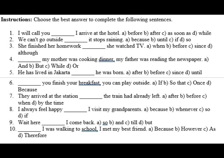 Instructions: Choose the best answer to | StudyX