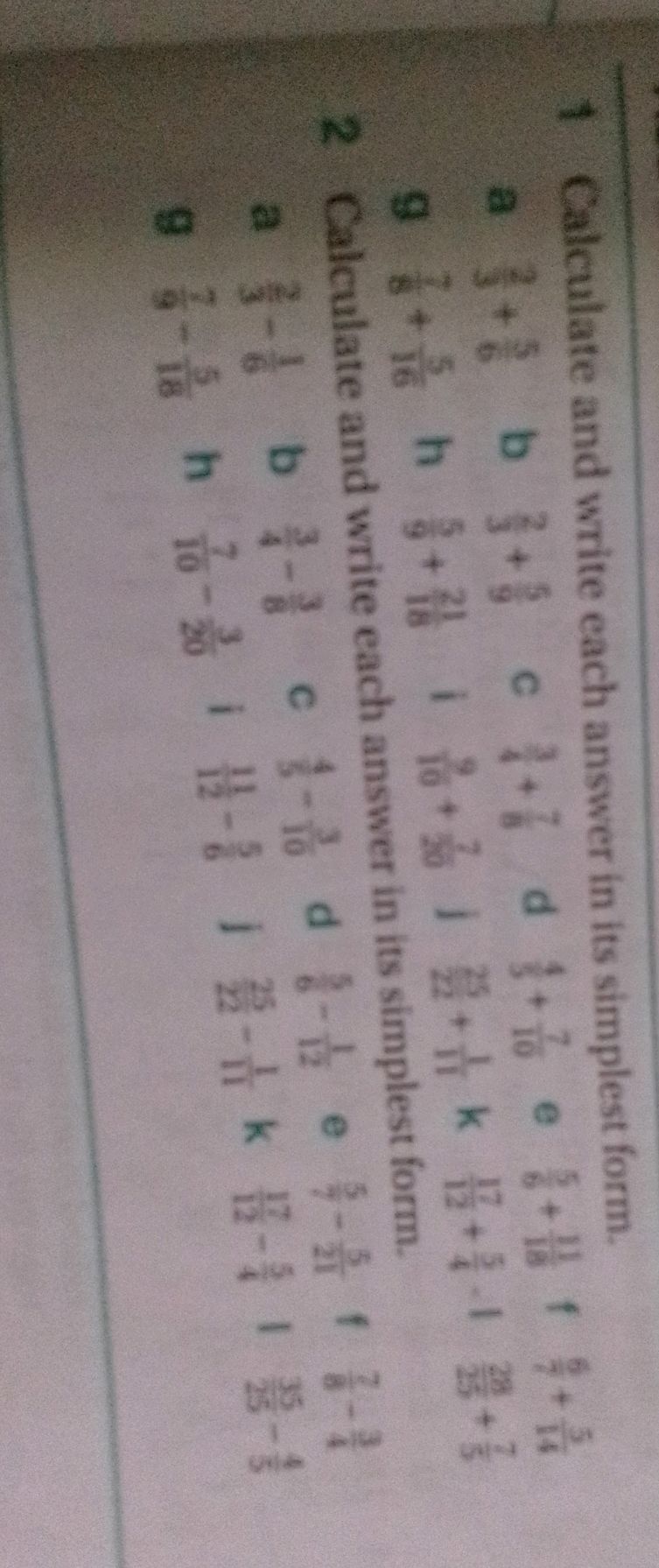 1 Calculate and write each answer in its | StudyX