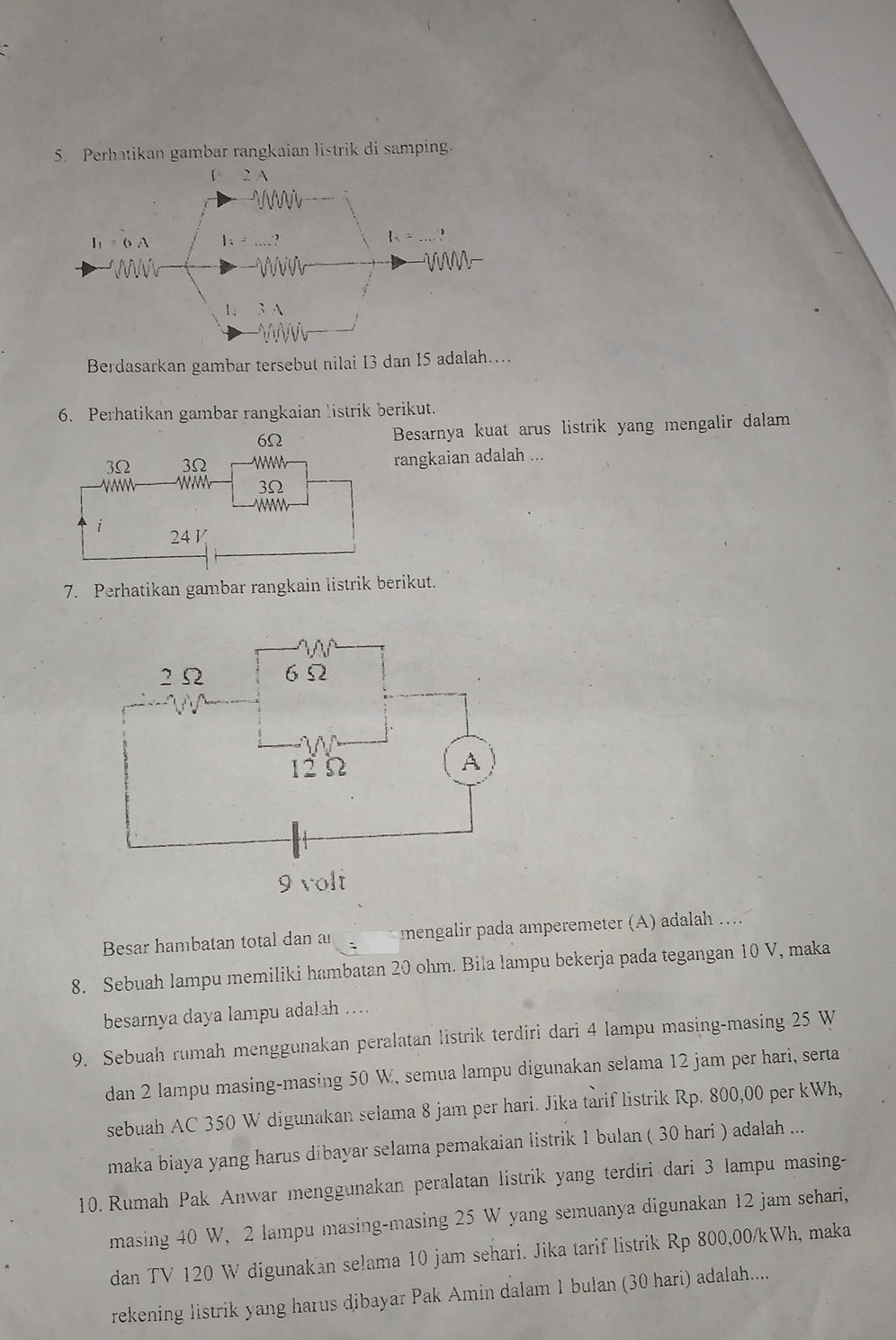 5. Perhatikan gambar rangkaian listrik di | StudyX