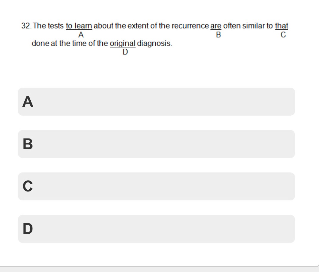 32. The tests to learn about the extent of | StudyX