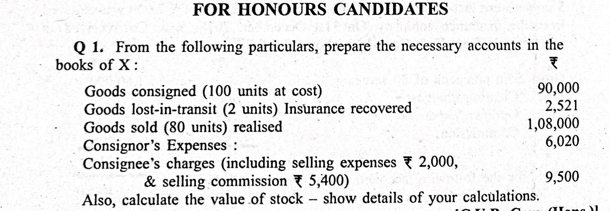 Q 1. From the following particulars, prepare | StudyX