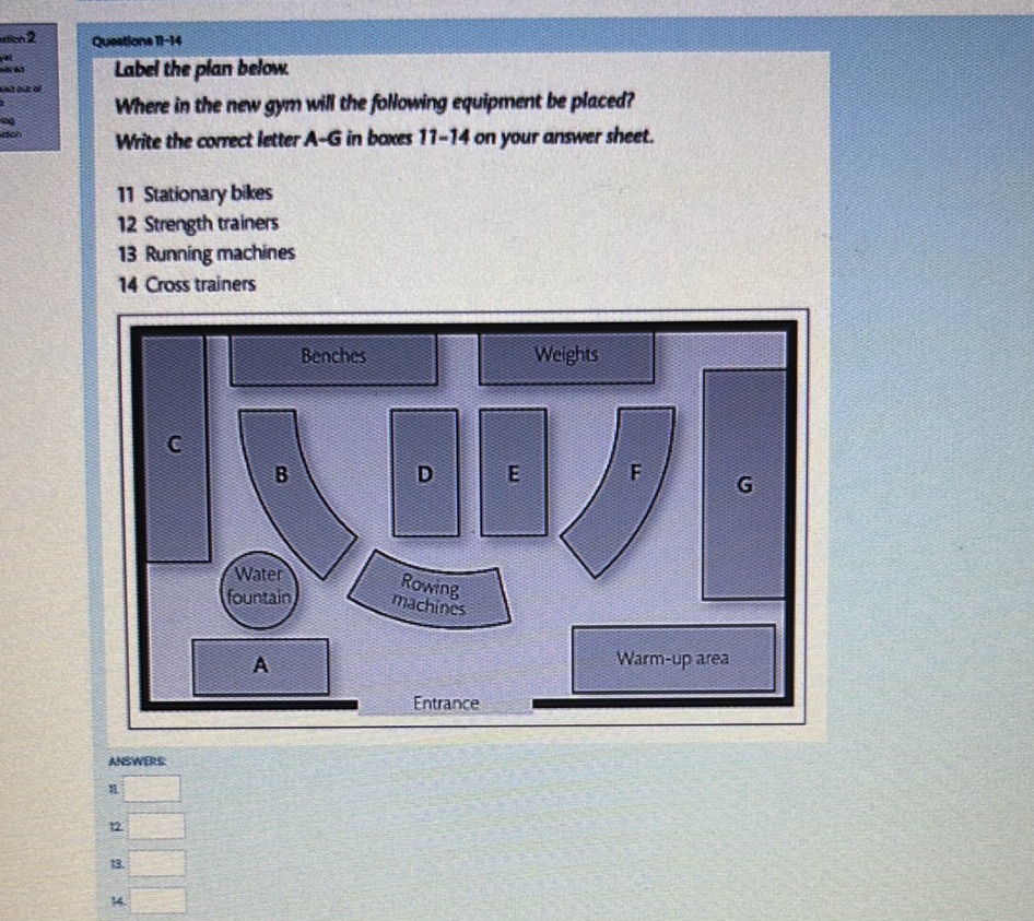 Label the plan below. Where in the new gym | StudyX
