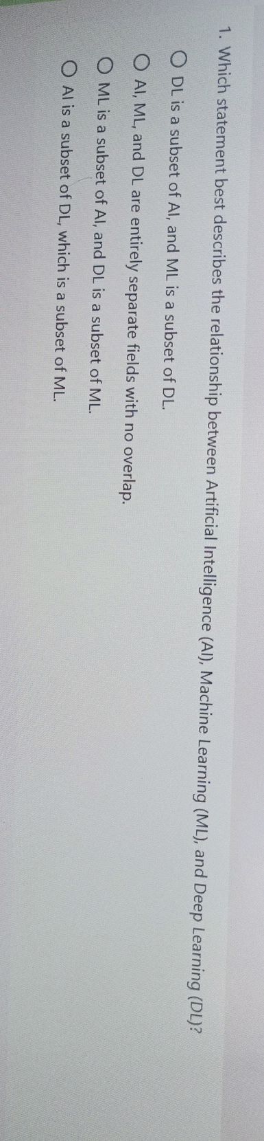 1. Which statement best describes the | StudyX