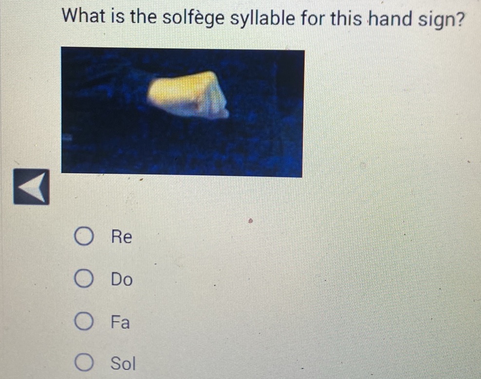 What is the solfège syllable for this hand | StudyX