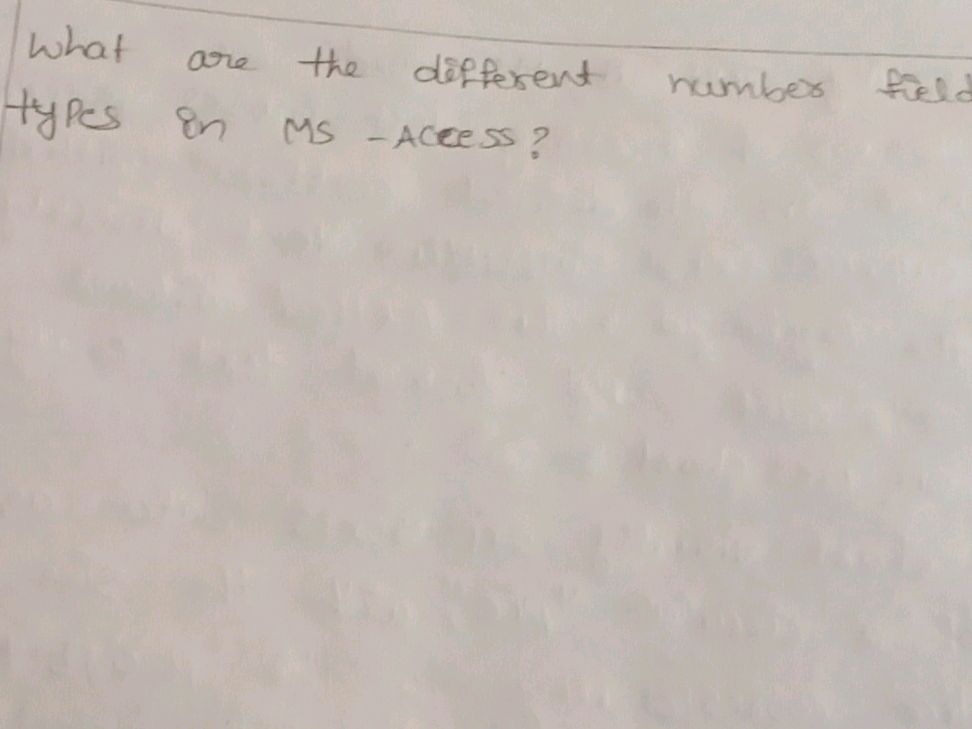 What are the different number field types on | StudyX