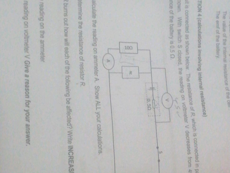 QUESTION 4 (calculations involving internal | StudyX
