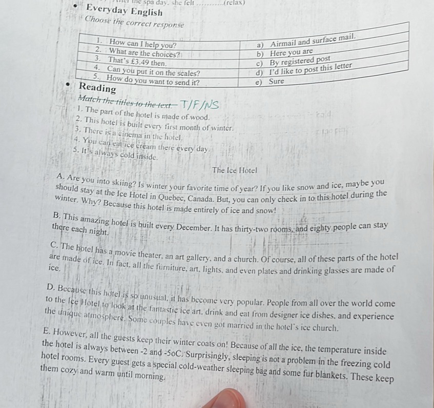 Everyday English Choose the correct response | StudyX