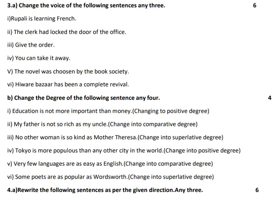 3.a) Change the voice of the following | StudyX