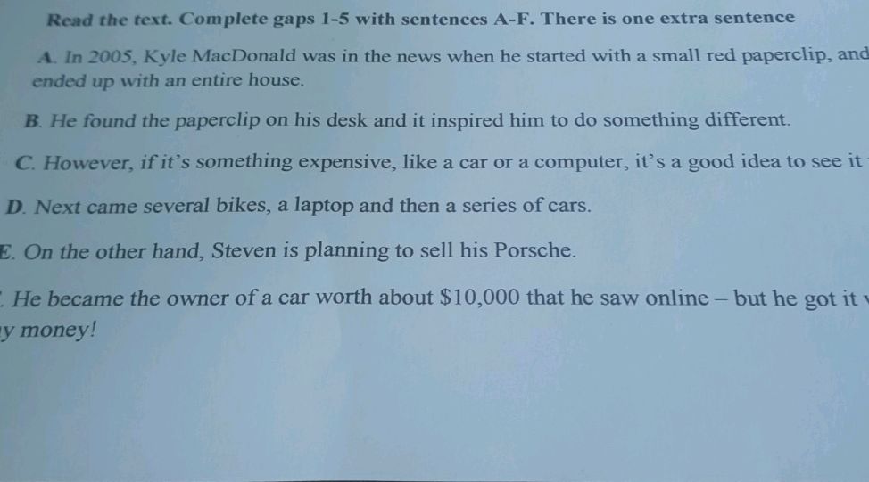 Read the text. Complete gaps 1-5 with | StudyX