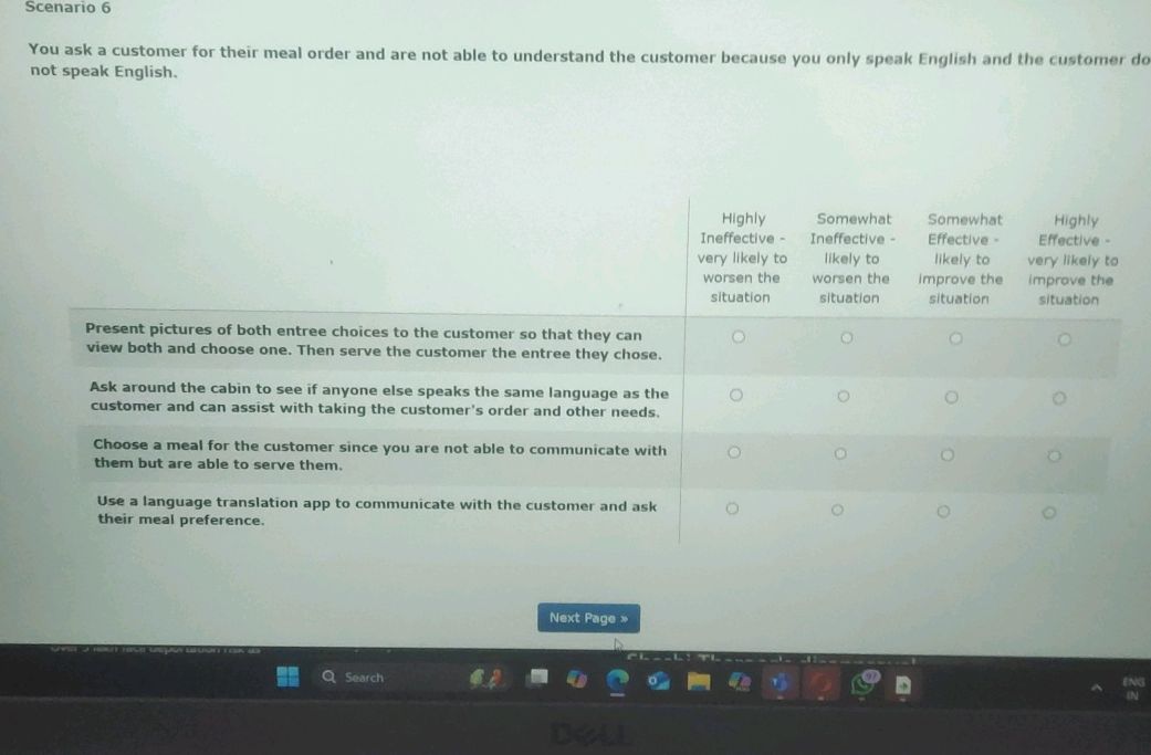 Scenario 6 You ask a customer for their meal | StudyX