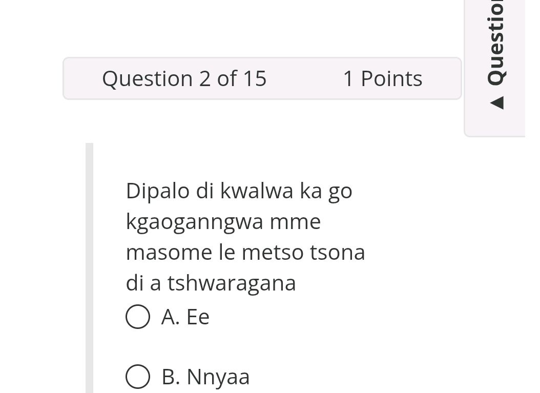 Dipalo di kwalwa ka go kgaoganngwa mme | StudyX