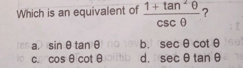 Which is an equivalent of $ {1 + ^2 }{ }$? | StudyX