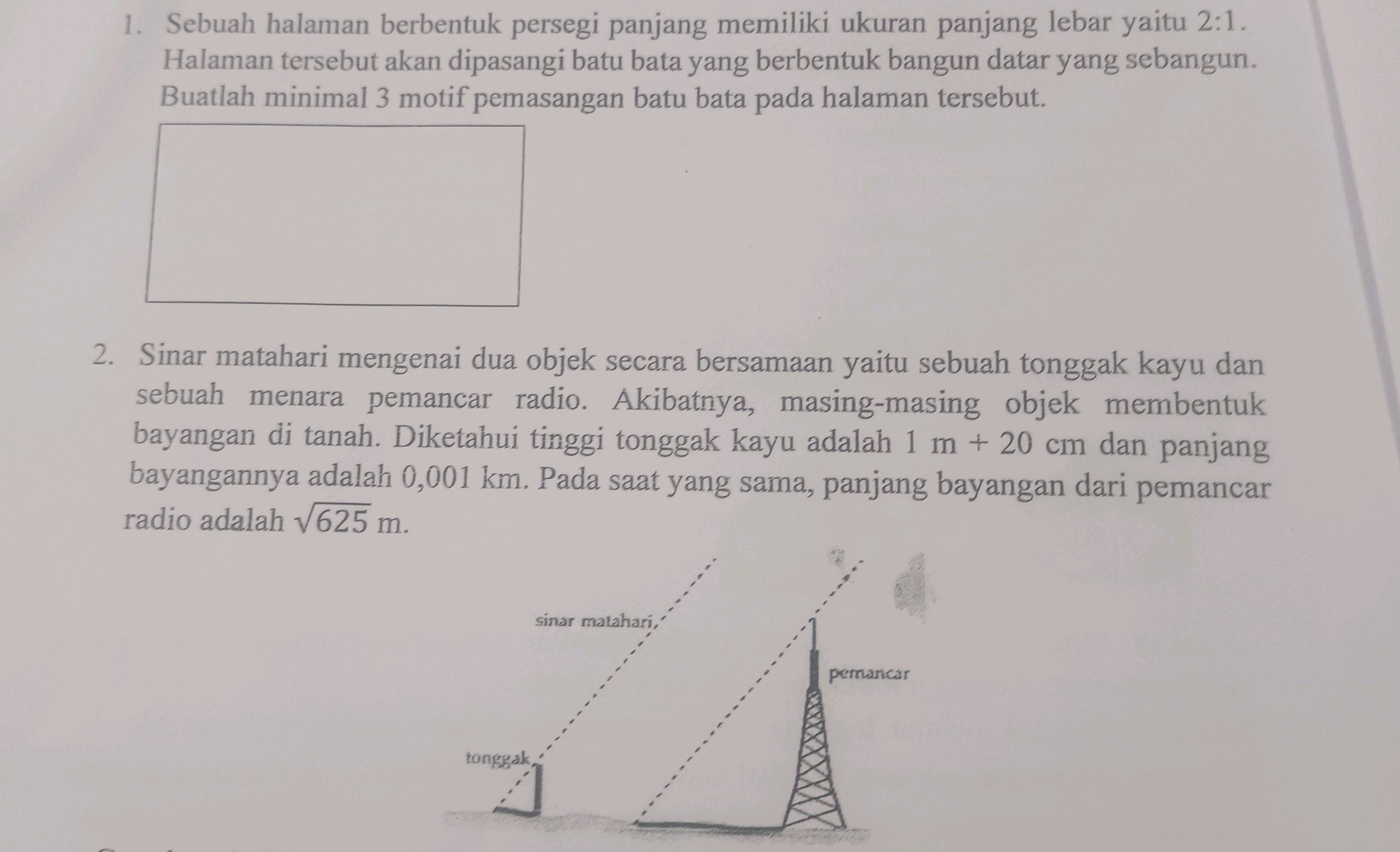 1. Sebuah halaman berbentuk persegi panjang | StudyX