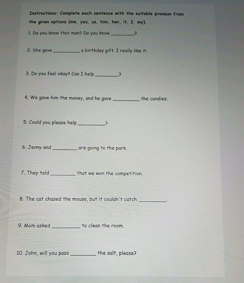 Instructions: Complete each sentence with | StudyX