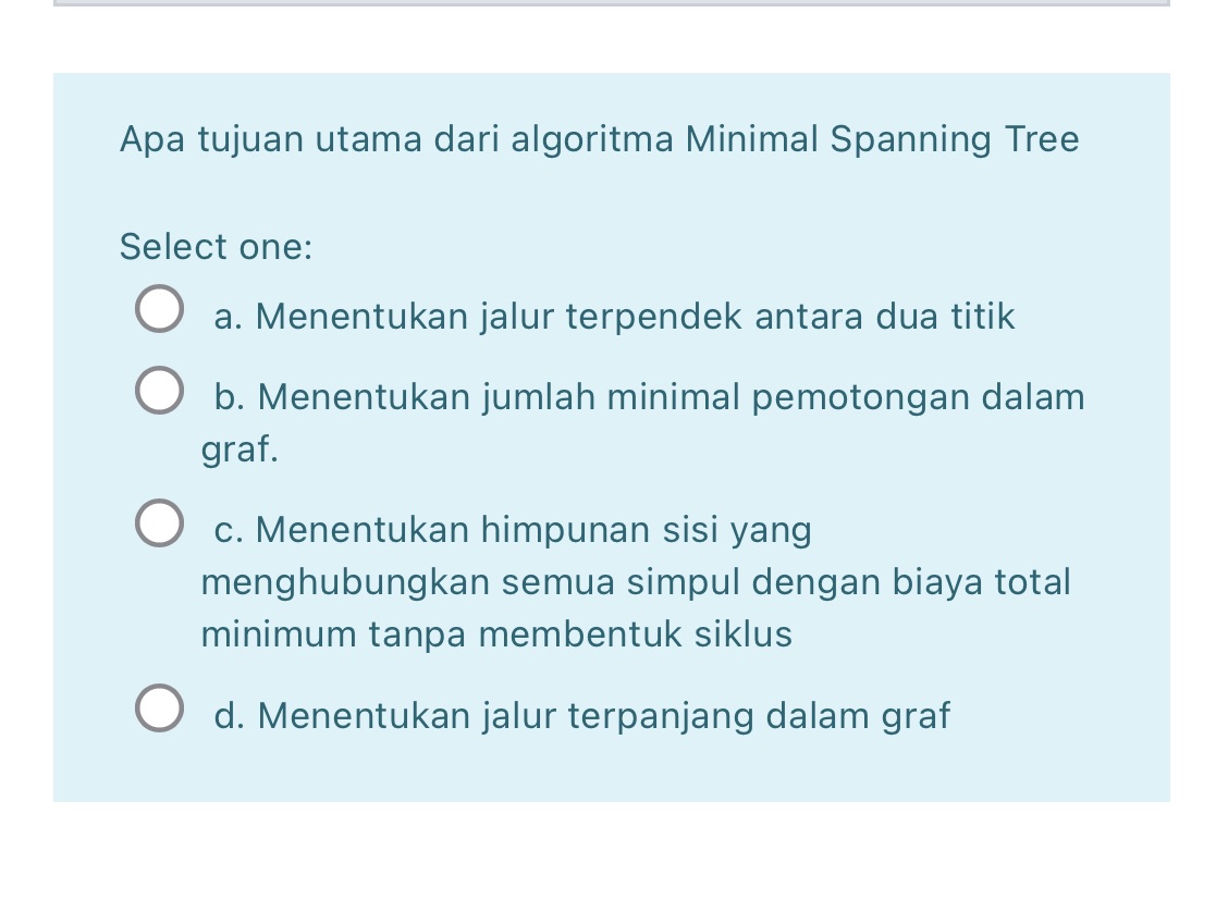 Apa tujuan utama dari algoritma Minimal | StudyX
