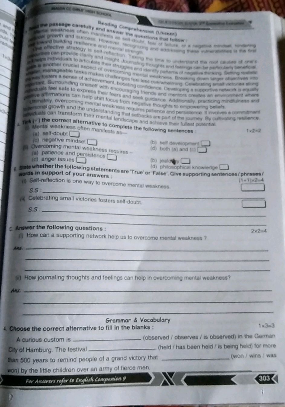 4. Tick ( ) the correct alternative to | StudyX