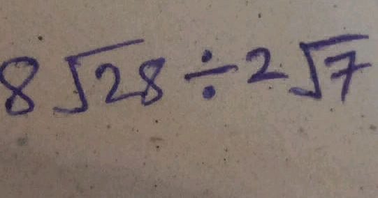 Simplifying Square Roots: 8√28 ÷ 2√7 | StudyX