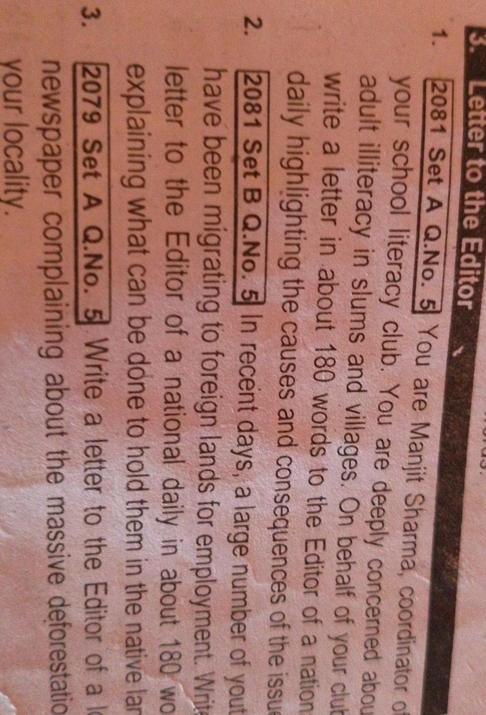 1. 2081 Set A Q.No. 5 You are Manjit Sharma, | StudyX