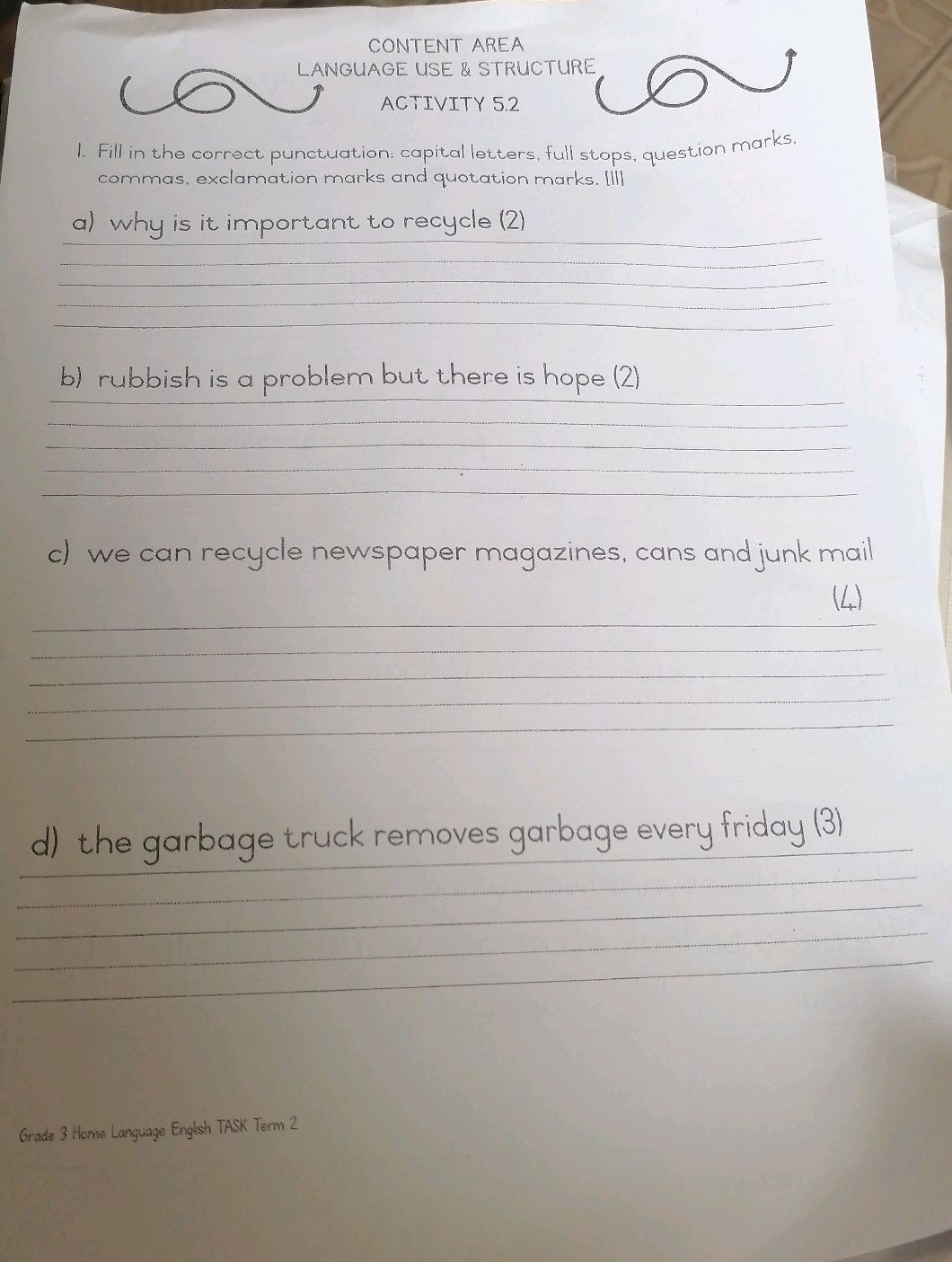 1. Fill in the correct punctuation: capital | StudyX