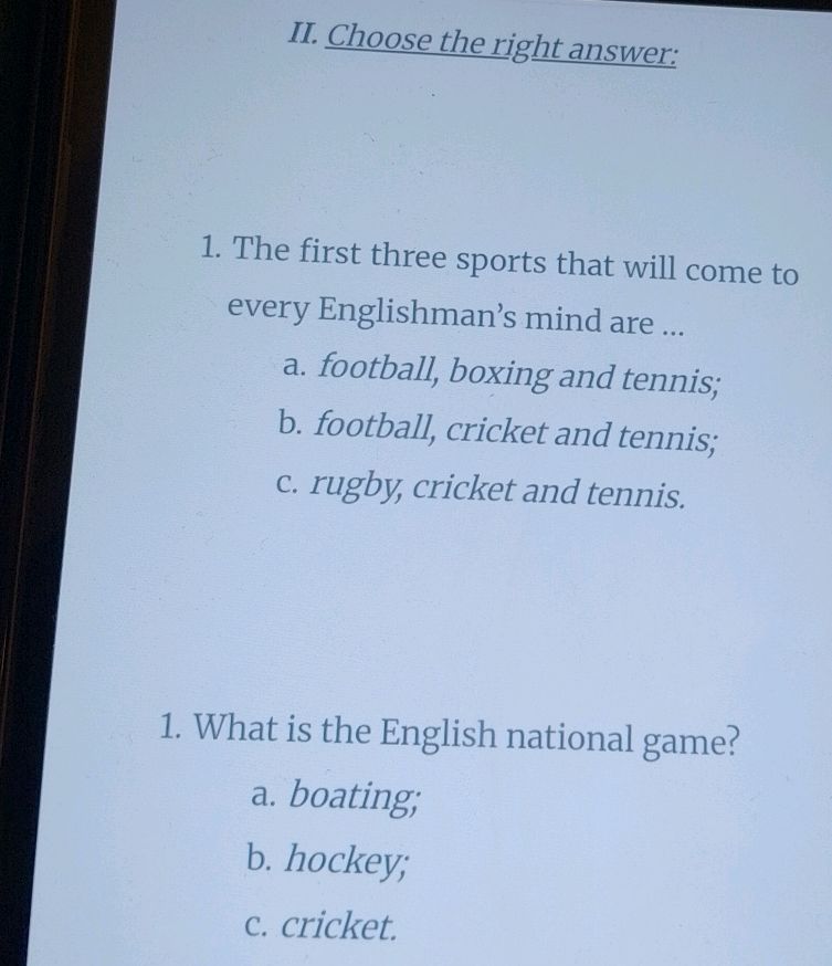 The first three sports that will come to