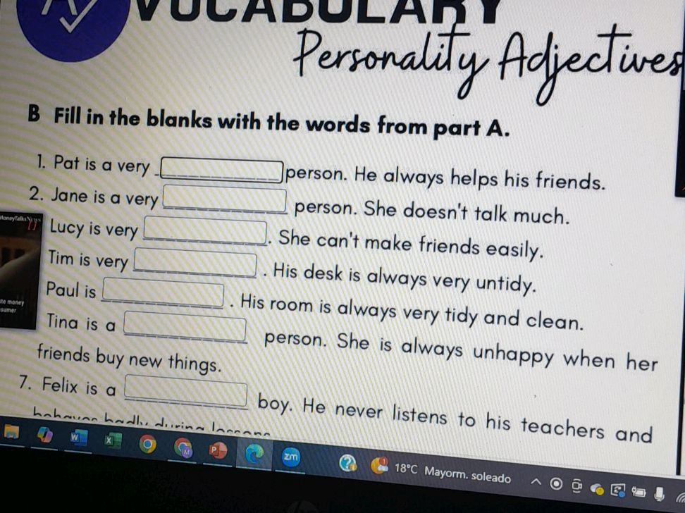 B Fill in the blanks with the words from | StudyX