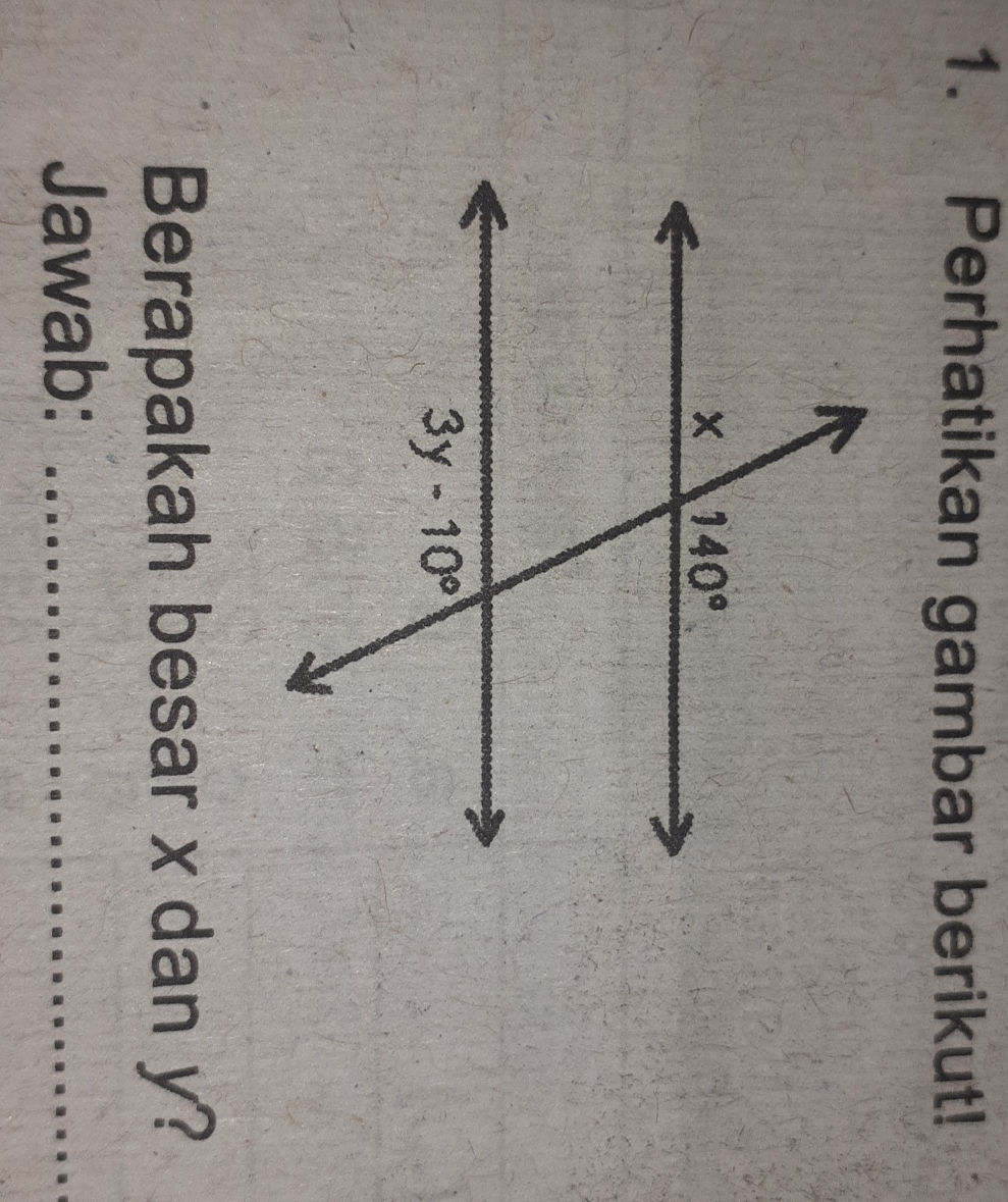Perhatikan gambar berikut! ``` x 140° | StudyX