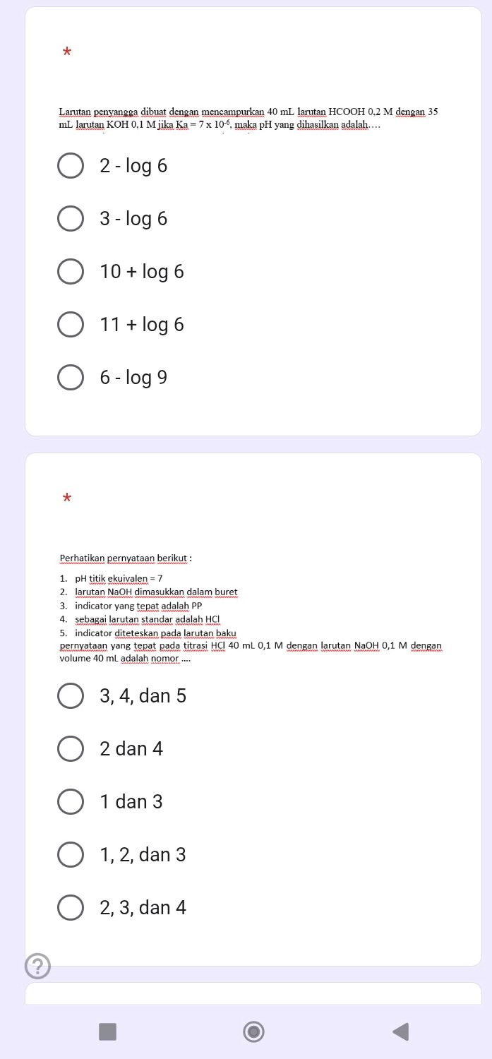Larutan penyangga dibuat dengan mencampurkan | StudyX
