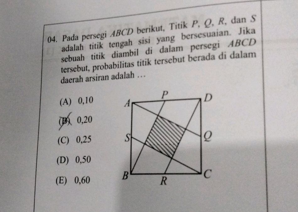 04. Pada persegi ABCD berikut, Titik P, Q, | StudyX