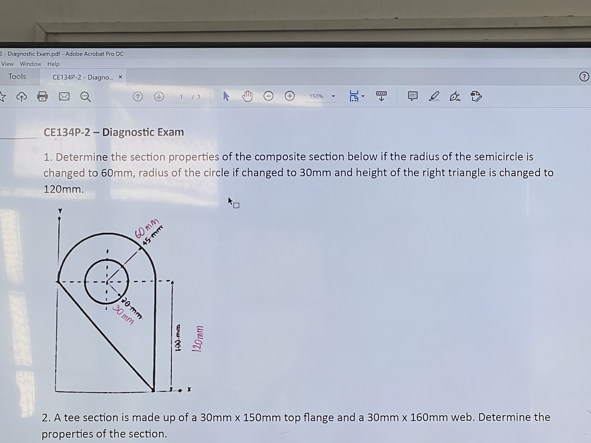1. Determine the section properties of the | StudyX