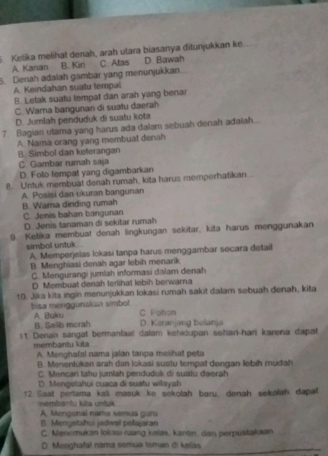 5. Ketika melihat denah, arah utara biasanya | StudyX