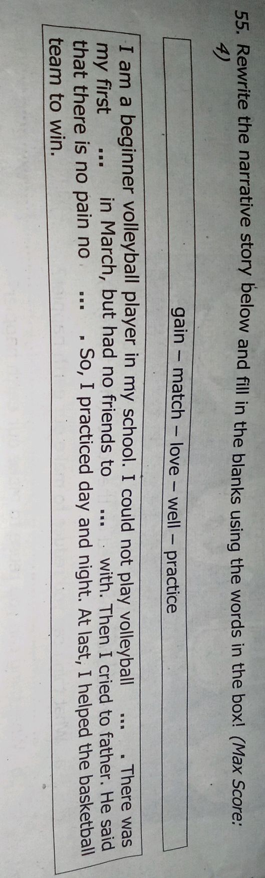 55. Rewrite the narrative story below and | StudyX