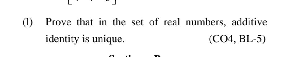 (1) Prove that in the set of real numbers, | StudyX