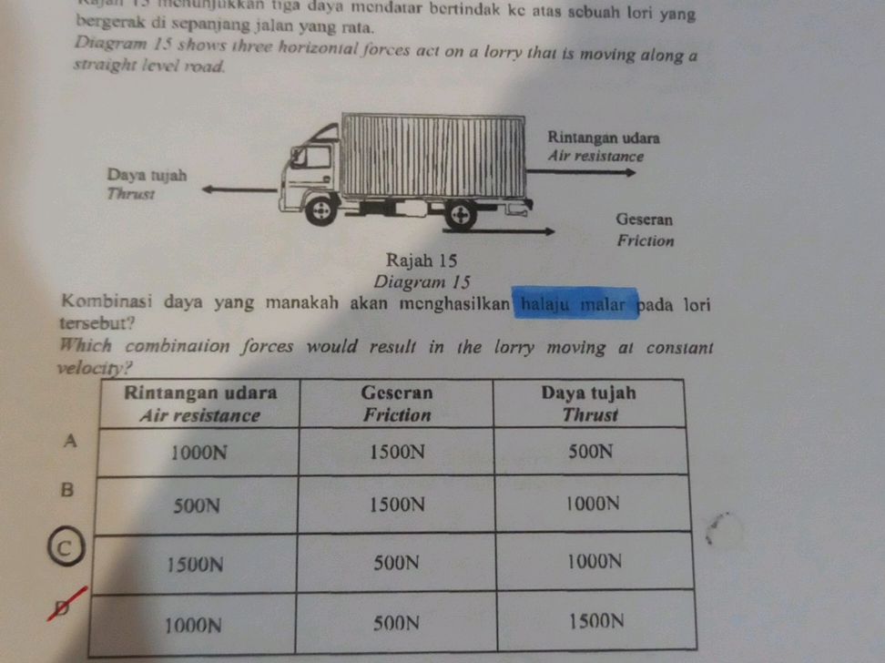 Diagram 15 shows three horizontal forces act | StudyX
