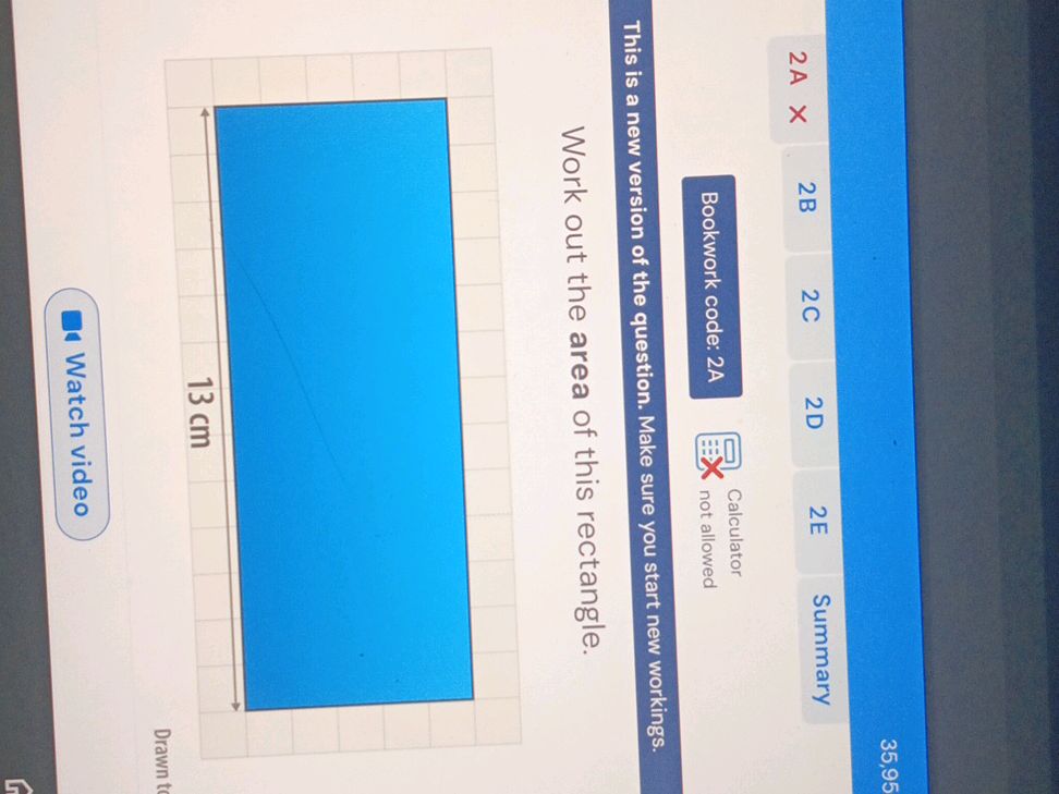 Work out the area of this rectangle. 13 cm | StudyX
