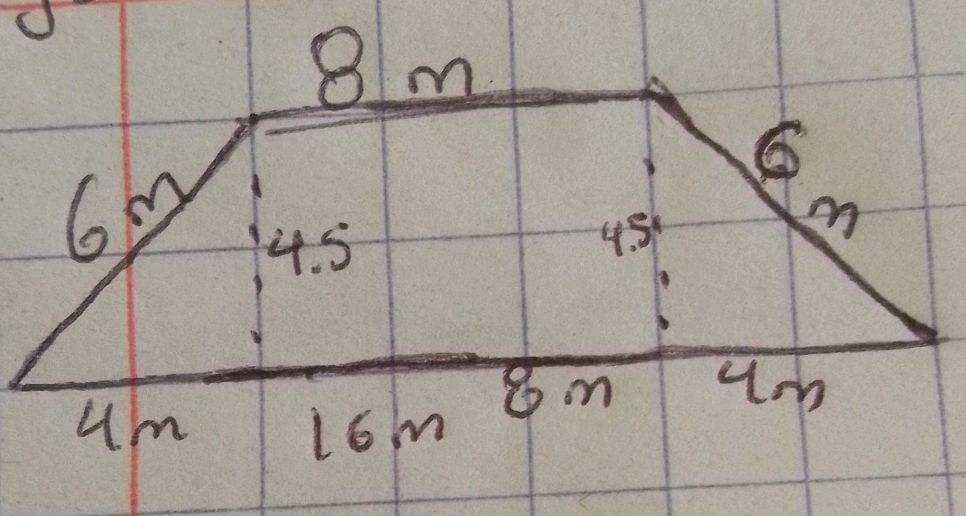 The image shows a trapezoid with the | StudyX