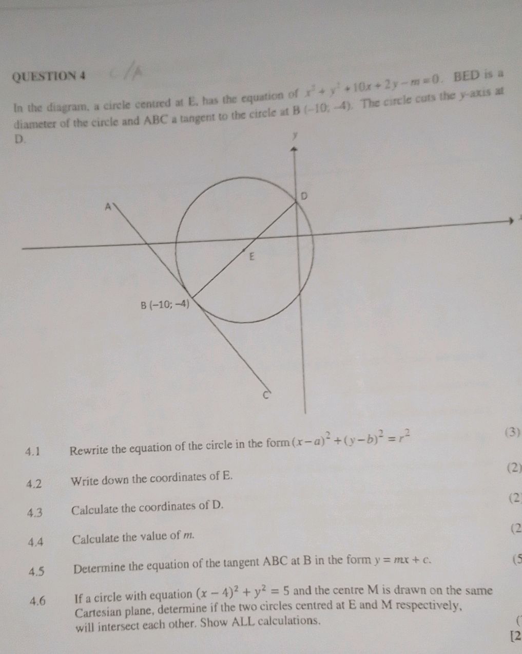 In the diagram, a circle centred at E, has | StudyX