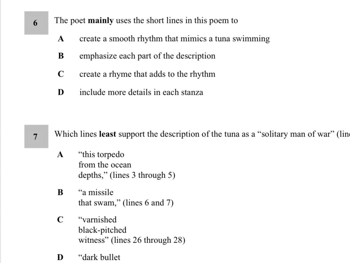 6 The poet mainly uses the short lines in | StudyX