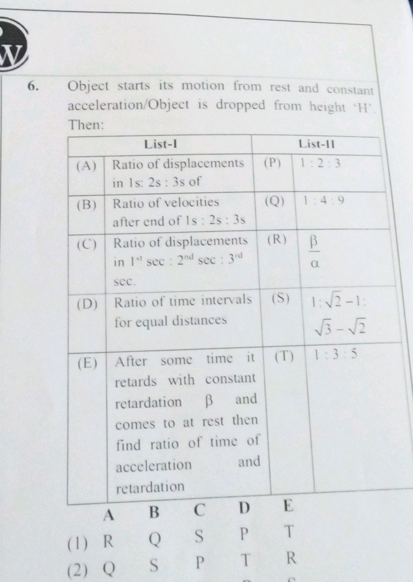 Object starts its motion from rest and | StudyX