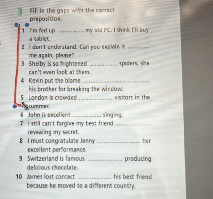 3 Fill in the gaps with the correct | StudyX