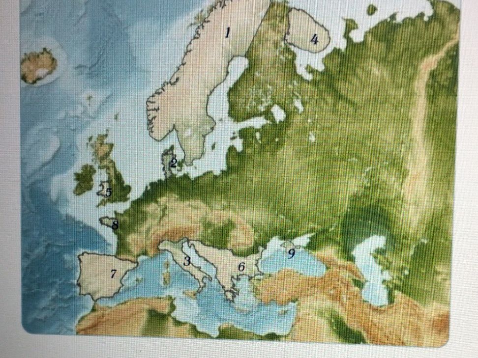 The image is a map of Europe with numbered | StudyX
