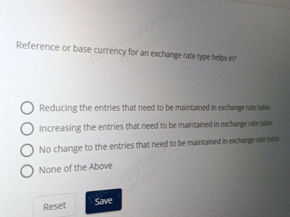 Reference or base currency for an exchange | StudyX