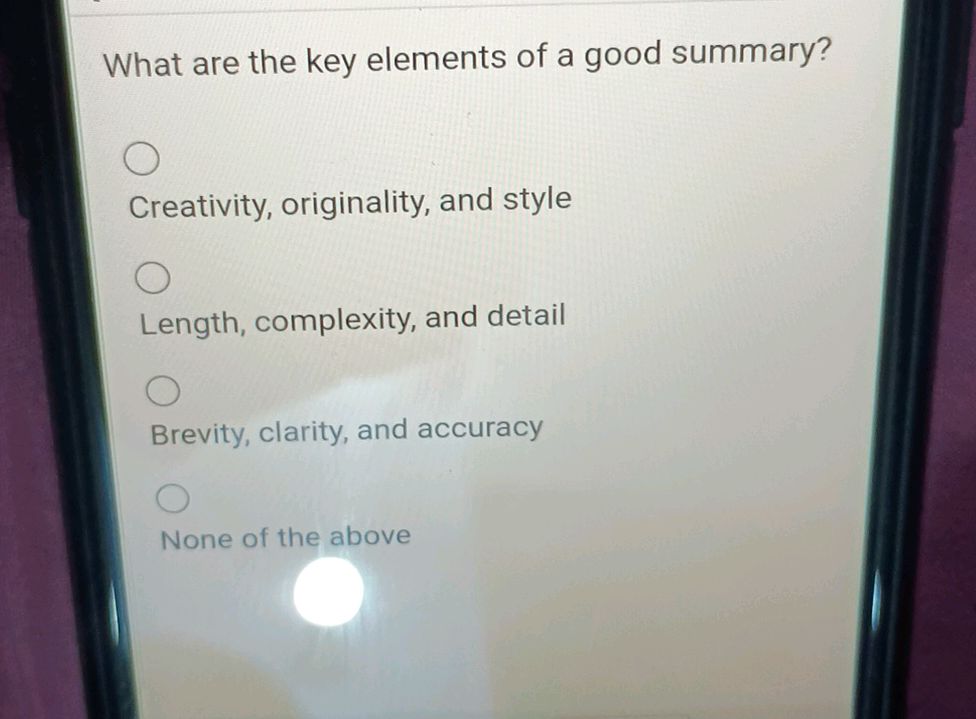 What are the key elements of a good summary? | StudyX